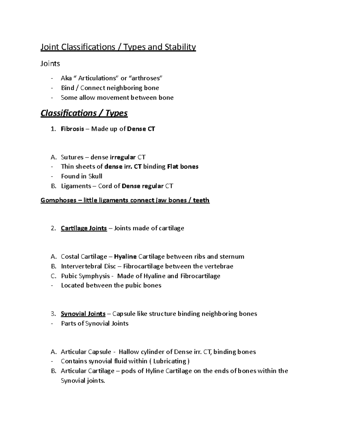 Joint Classifications, Types - Joint Classifications / Types and ...