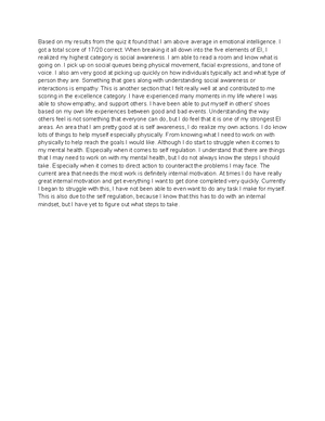 PSY101 Self Reflection 4 - PSY 101 Journal / Self Reflection # Being ...
