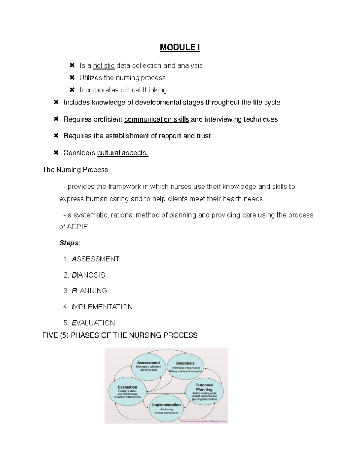 HA Module 1 9 - Hope it helps. - MODULE I Is a holistic data collection ...
