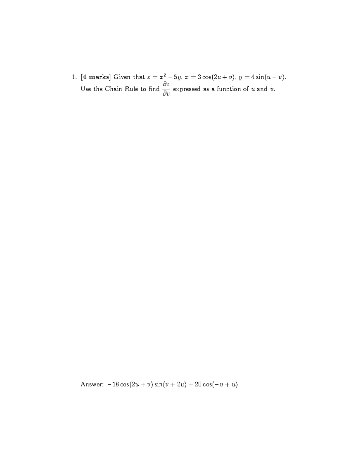 EXC integrals - 11111111111111111111 - [4 marks] Given that z = x 2 − 5 ...