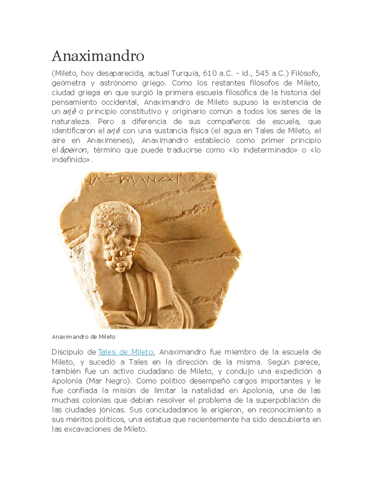 Biografia de anaximandro biografias de filosofos, antiguos, famosos ...