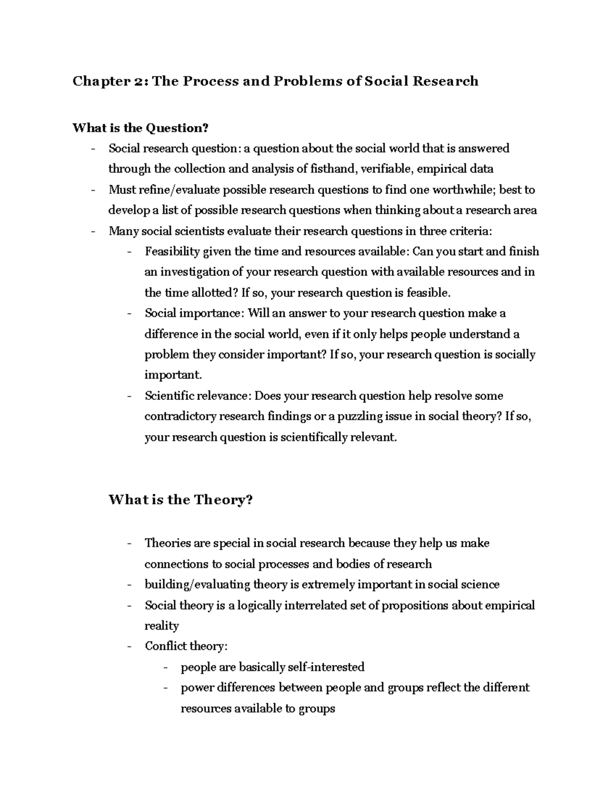 CRJ 3400 Notes 2 - Chapter 2: The Process and Problems of Social ...