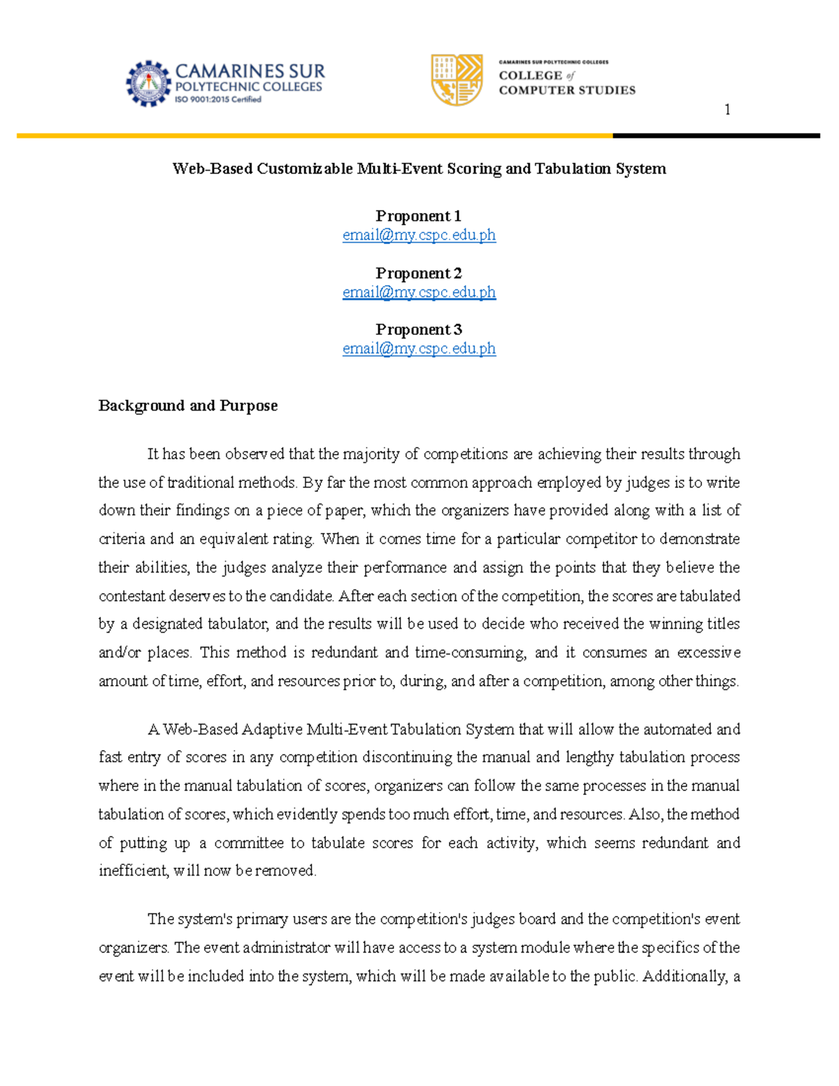 Sample Concept Paper - none - Web-Based Customizable Multi-Event ...