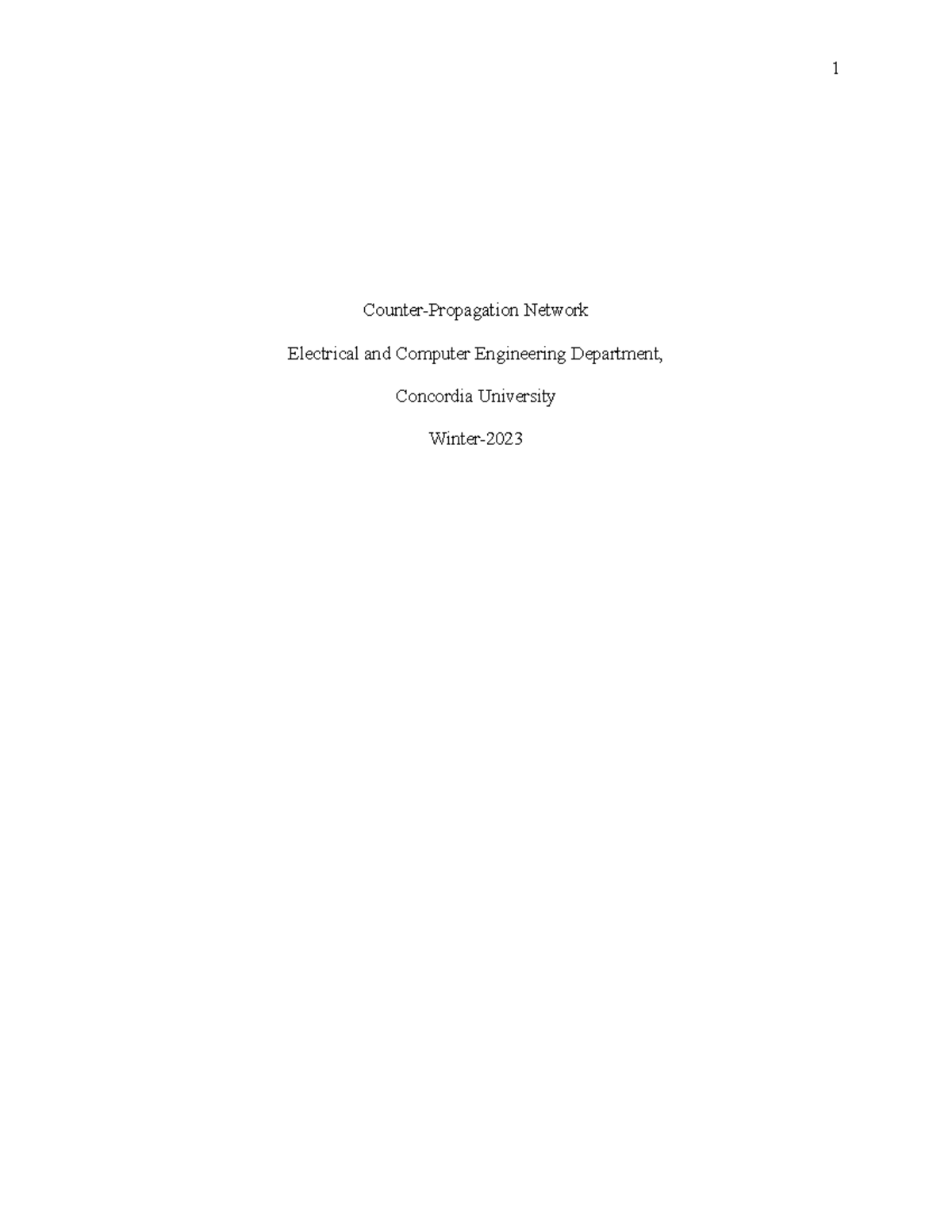 Cpn M Coen6331 Neural Networks Assignment2 1 Counter Propagation Network Electrical And