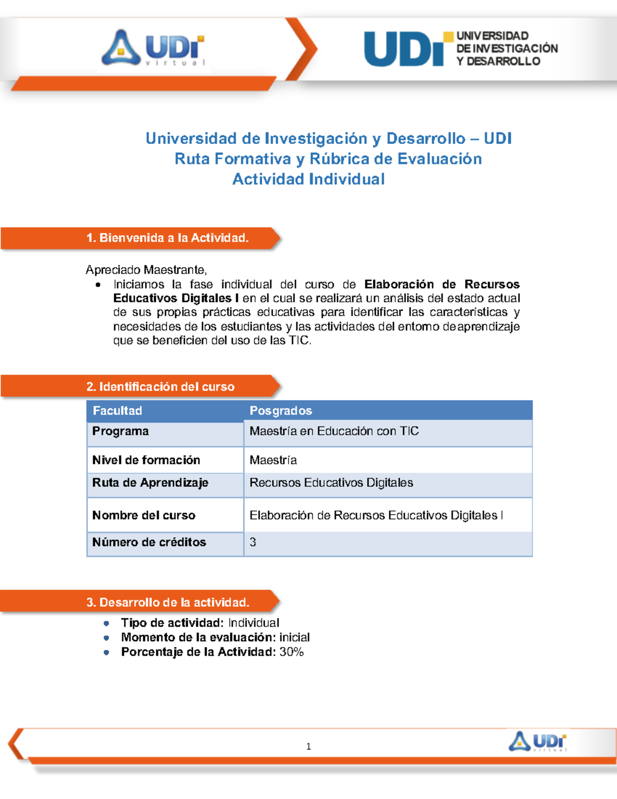 Ruta1 - Ruta 1 sobre las creaciones - 1. Bienvenida a la Actividad. 2 ...