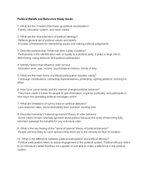 AP US Gov Unit 4 Notes - Unit 4 American Political Ideologies and ...