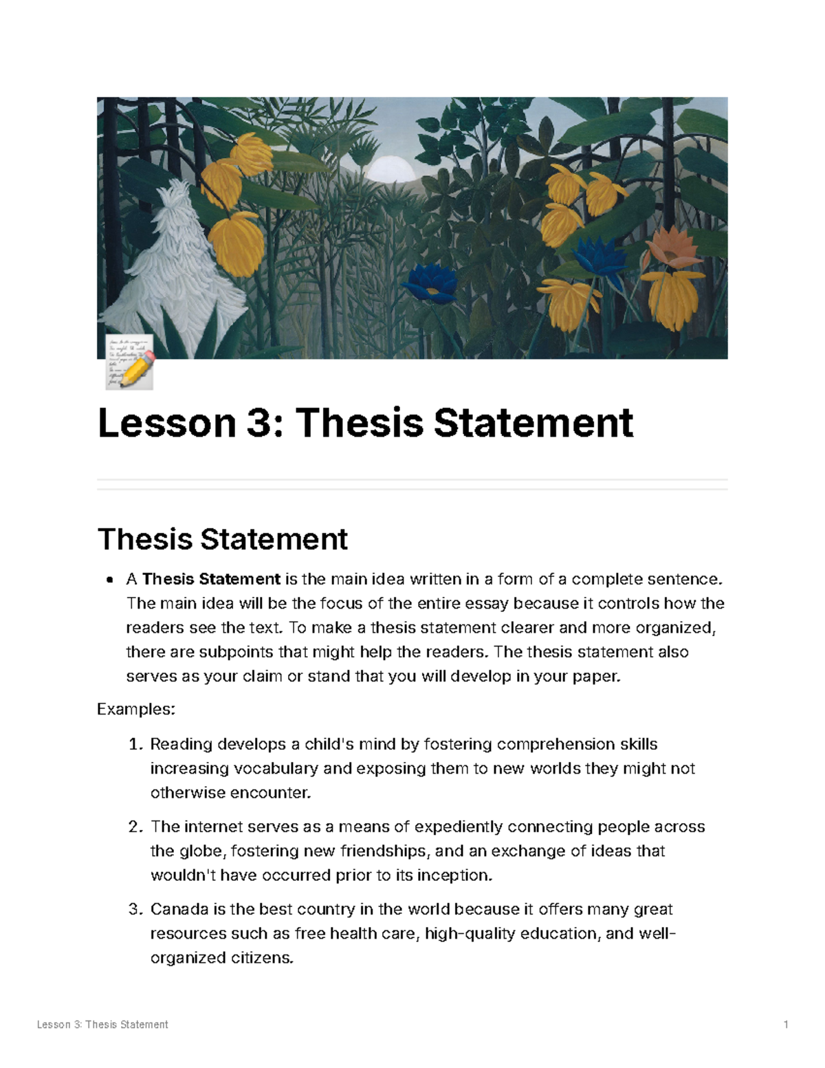 40f82a5e-e13b-49a5-bdb7-4366aafe5a87 Lesson 3 Thesis Statement - Lesson ...