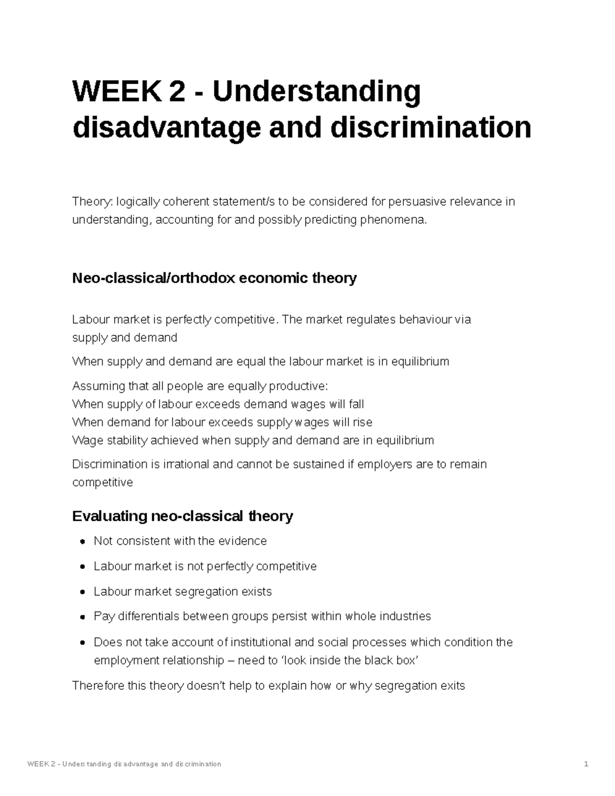 W2 Notes - WEEK 2 - Understanding disadvantage and discrimination ...