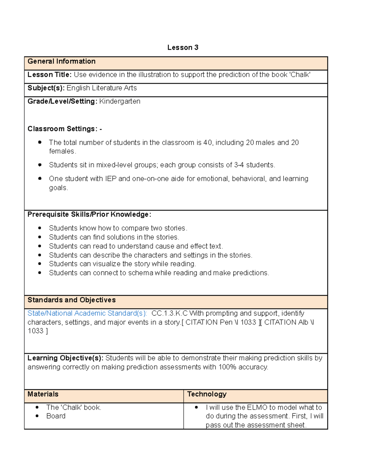 Lesson 3 ed TPA - Lesson 3 General Information Lesson Title: Use ...