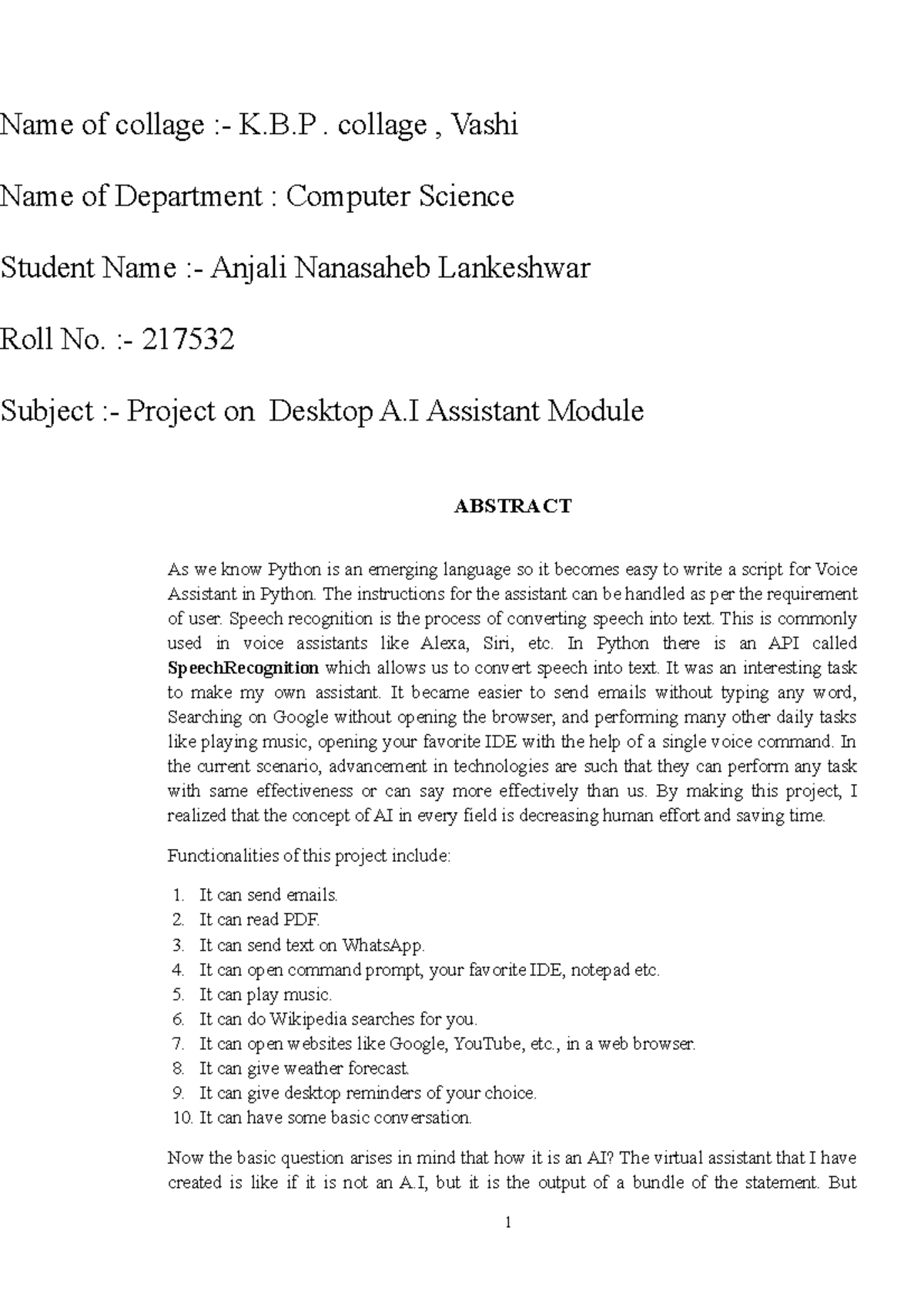 Jarvis (Project Report) - Marketing - Studocu