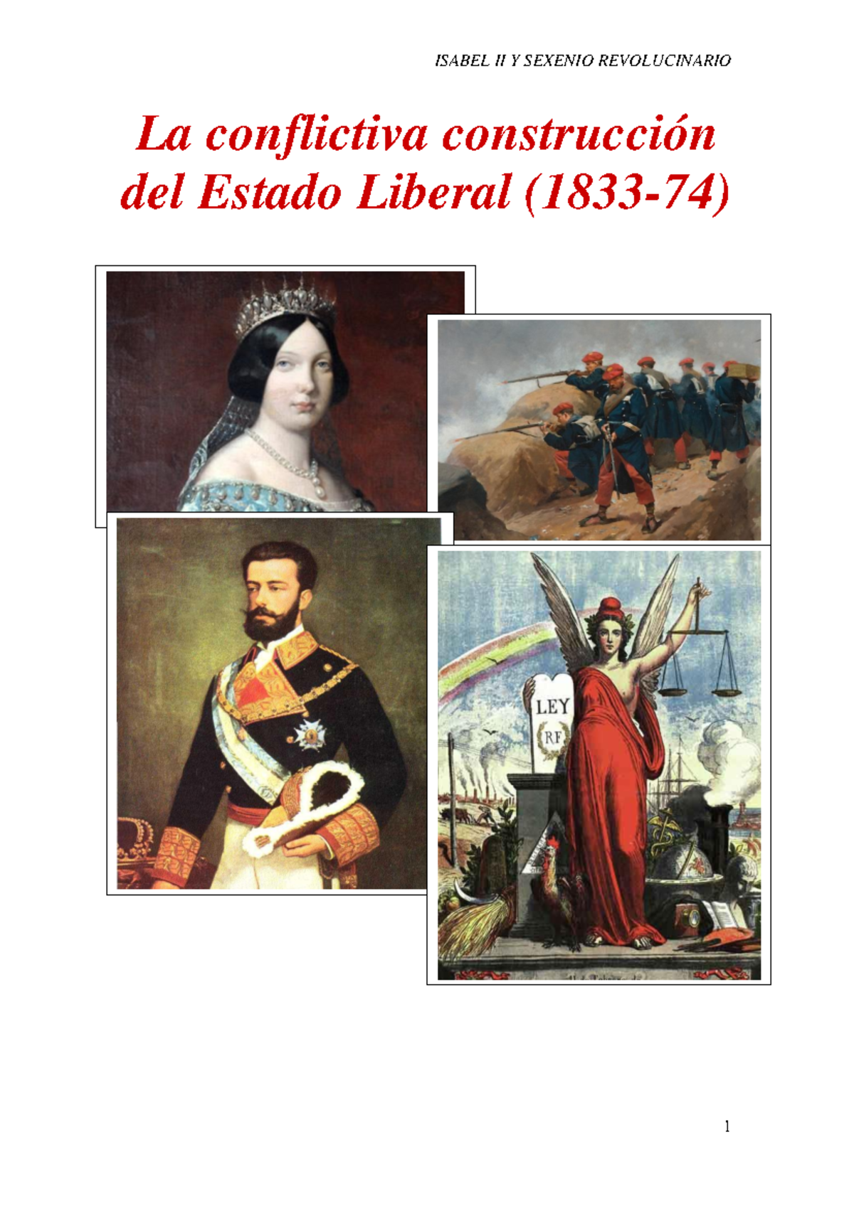 5 TEMA Isabel II Y Sexenio Revolucionario - La conflictiva construcción del Estado Liberal (1833 ...