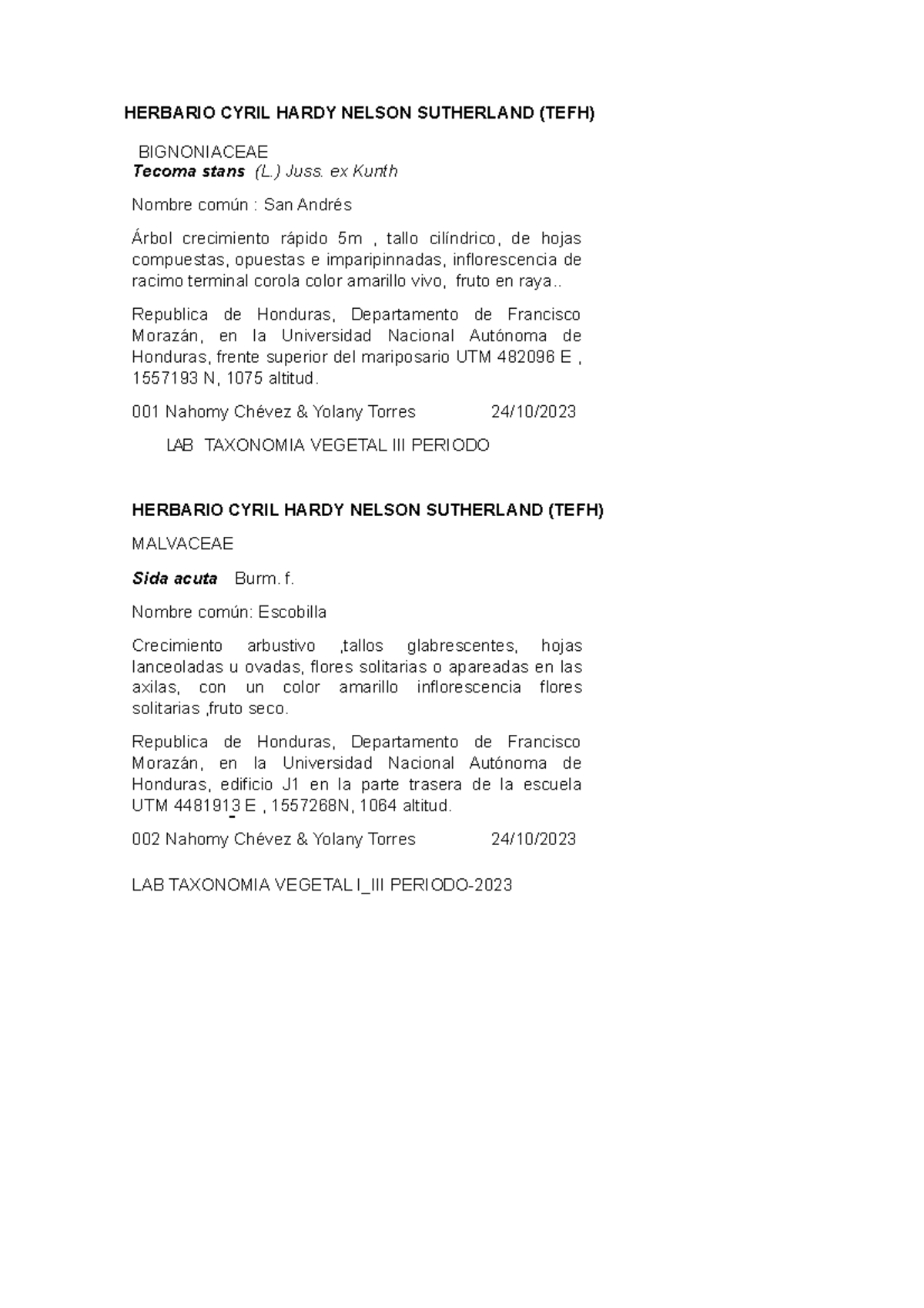 etiqueta practica 3 - HERBARIO CYRIL HARDY NELSON SUTHERLAND (TEFH ...