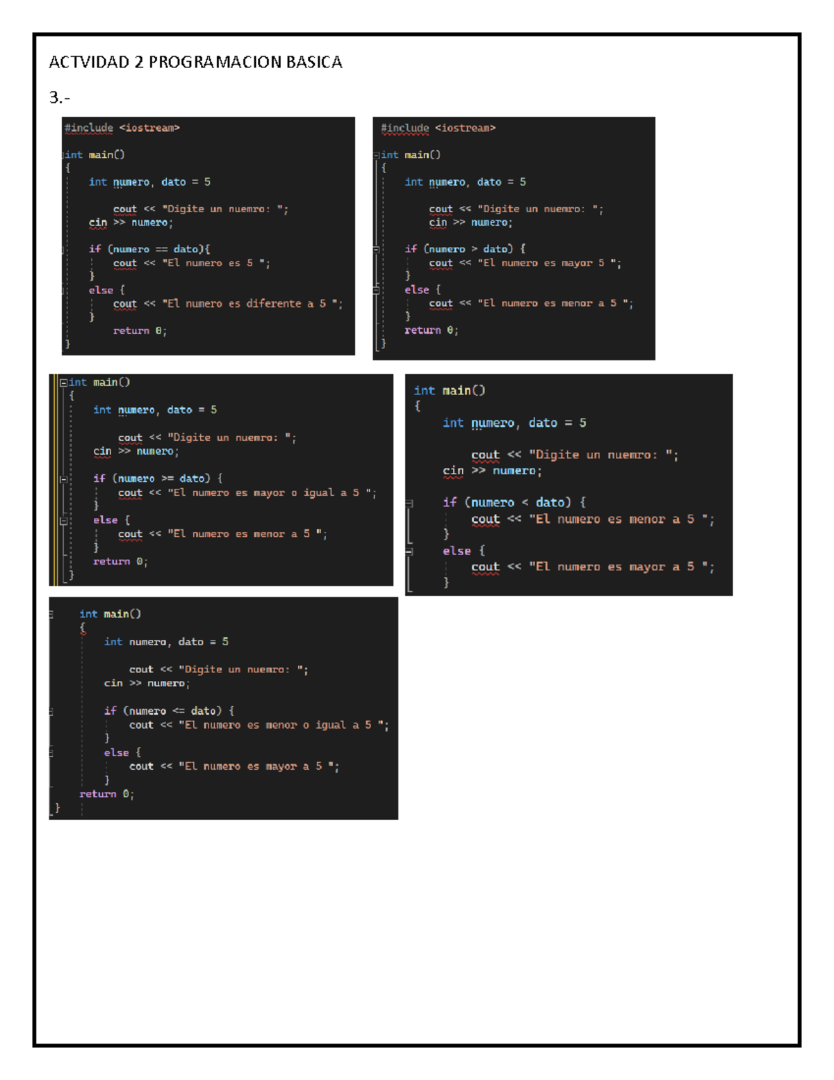 Actvidad 2 Programacion Basica - Programación Básica - ACTVIDAD 2 ...