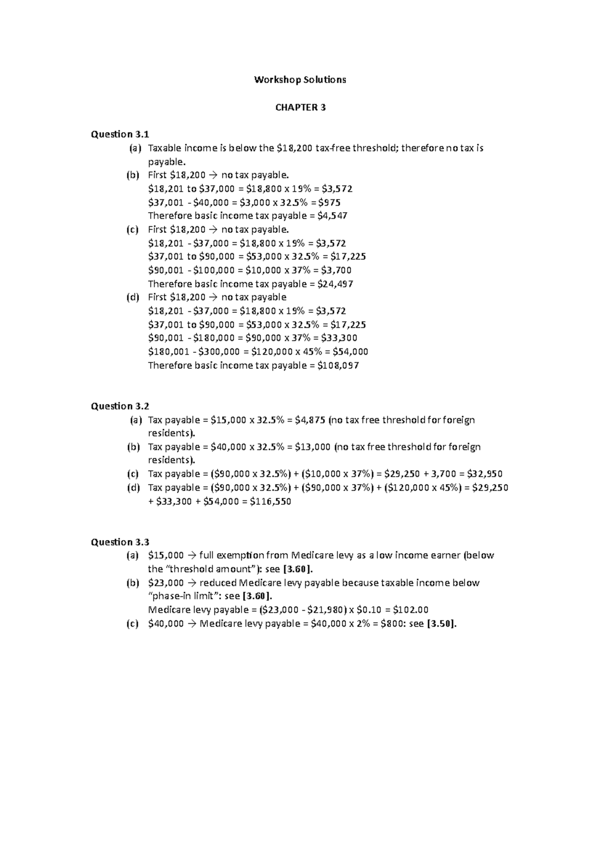 Chapter 3 solution BUS303 - Workshop Solutions CHAPTER 3 Question 3. (a ...