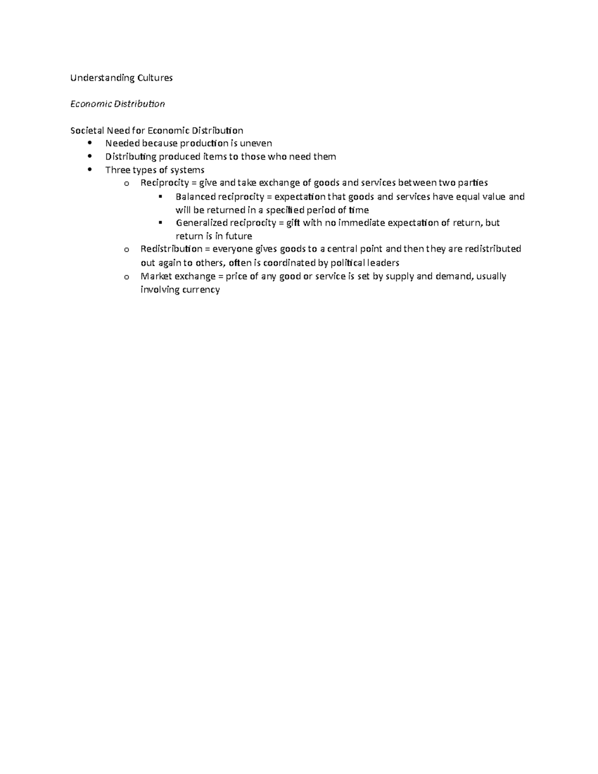 Economic Distribution - Studocu