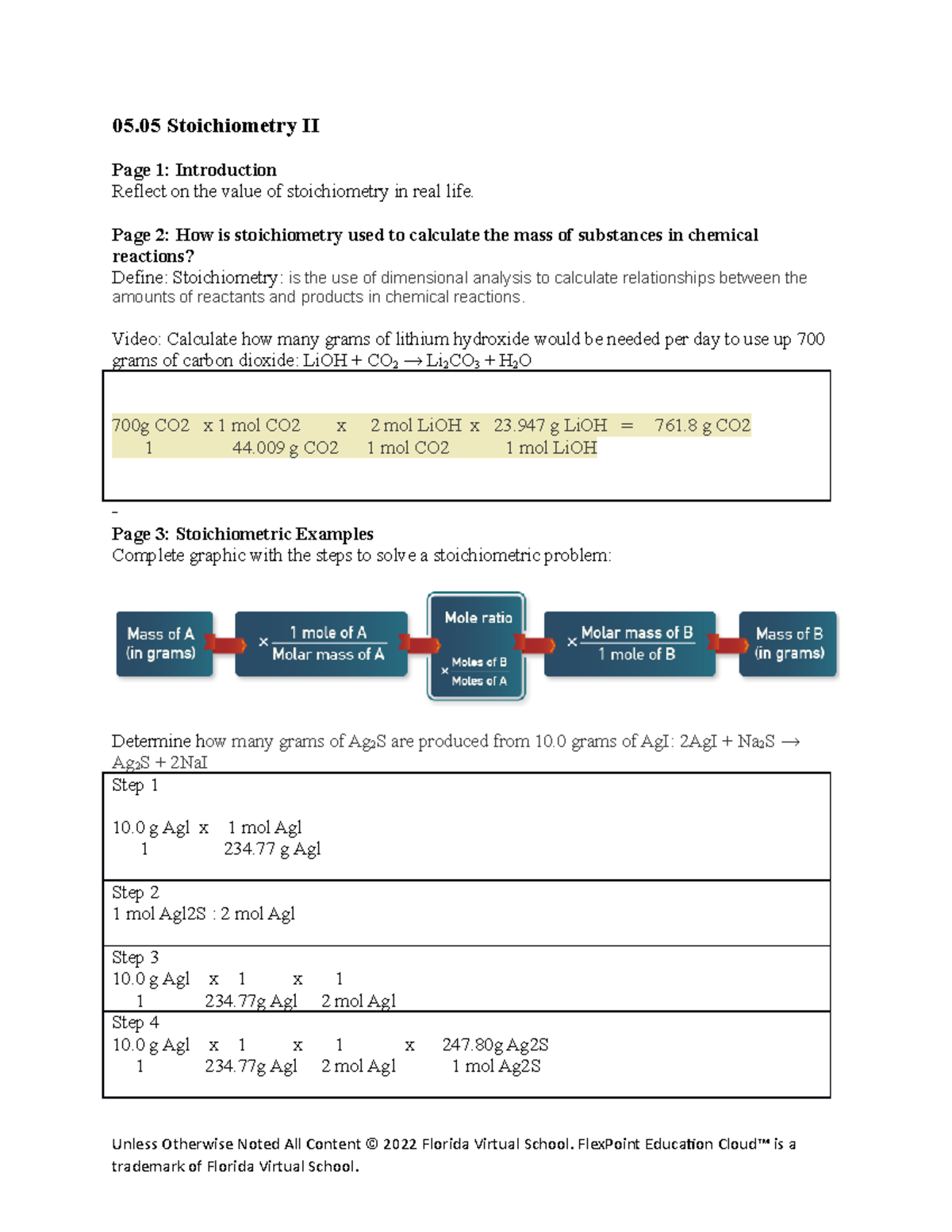 05 05 journal - Notes for mrs newman - 05 Stoichiometry II Page 1 ...