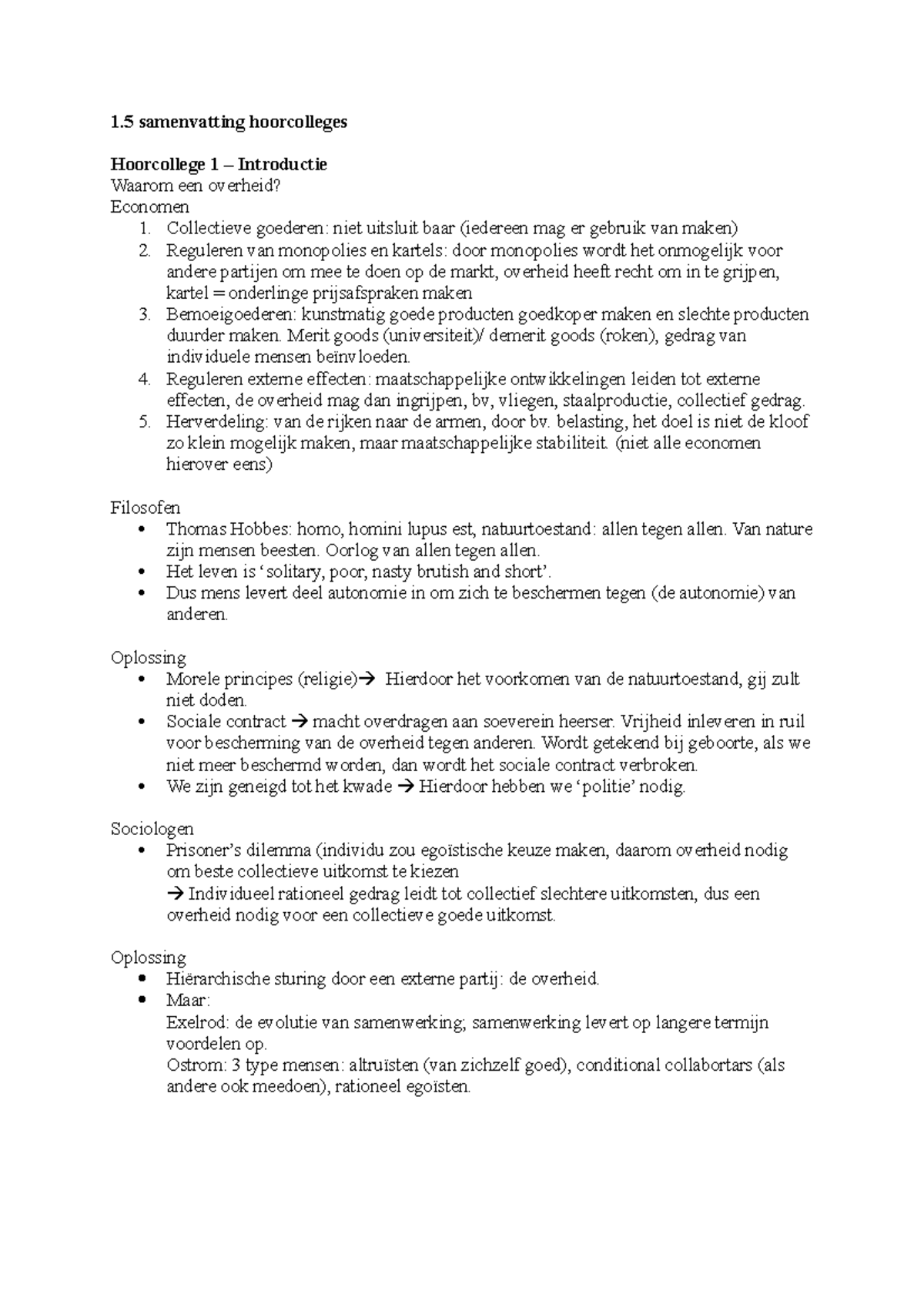 1 5 Samenvatting Colleges Maatschappelijke Problemen En Bestuurlijke