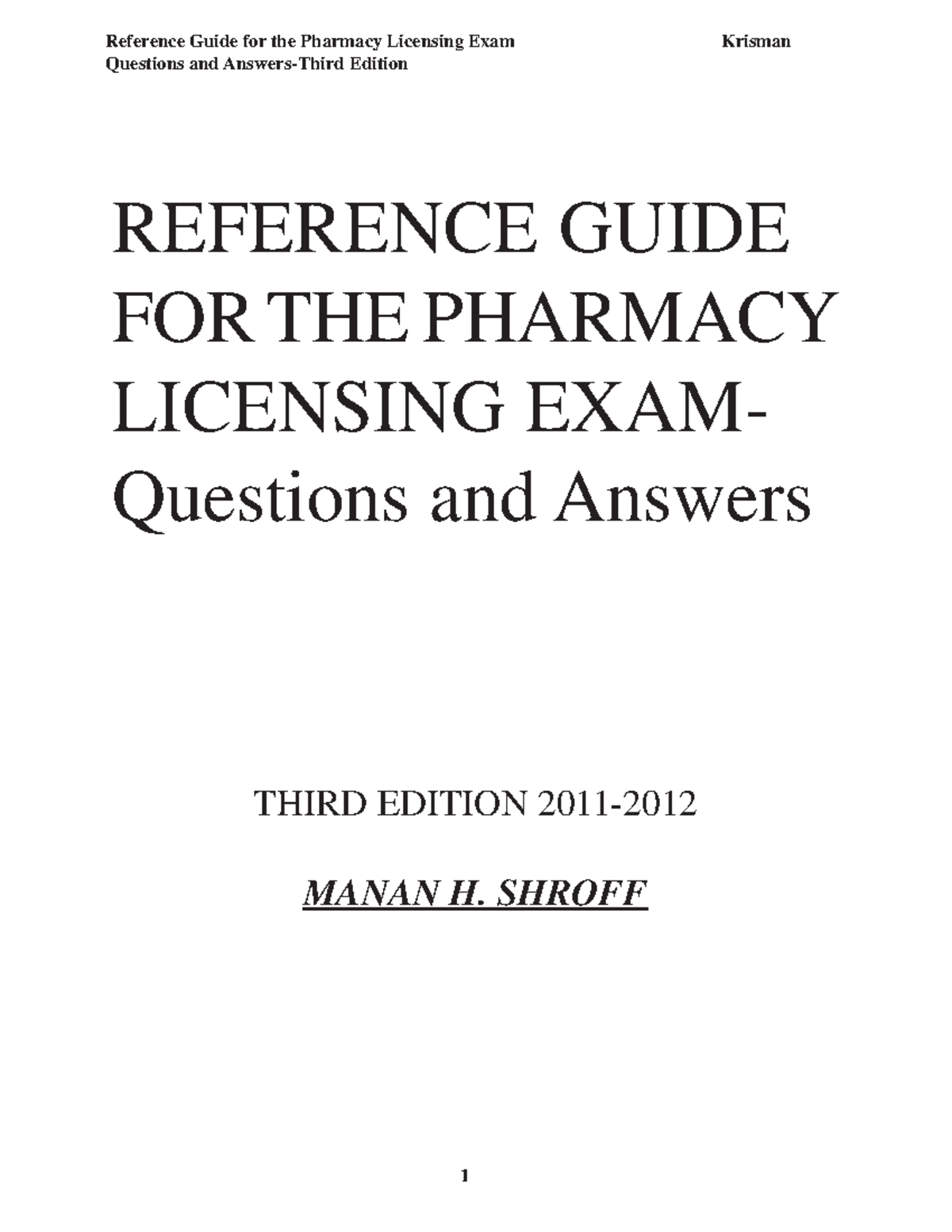 Pharmacy Licensing Exam Guide-2011-2012-Questions and Answers ...
