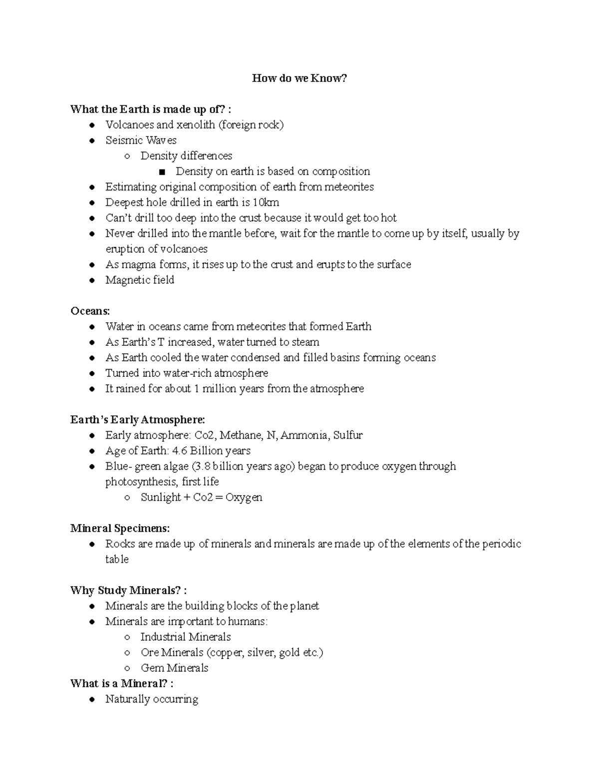 General Geology Notes 8 30 17 - How do we Know? What the Earth is made ...