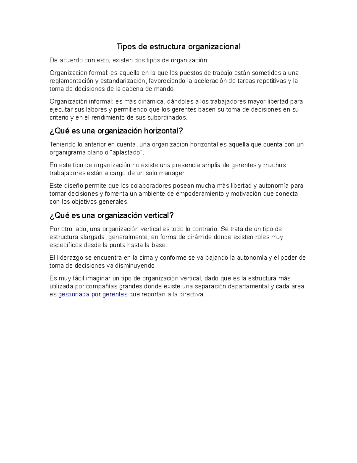 Tipos de estructura organizacional - Organización informal: es más ...