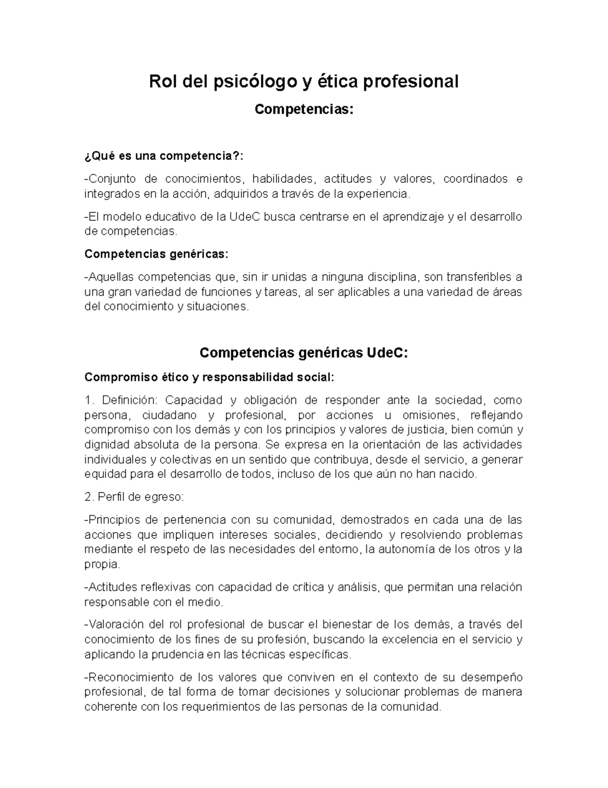 Resumen rol Certamen 3 - Rol del y profesional Competencias: es una ...