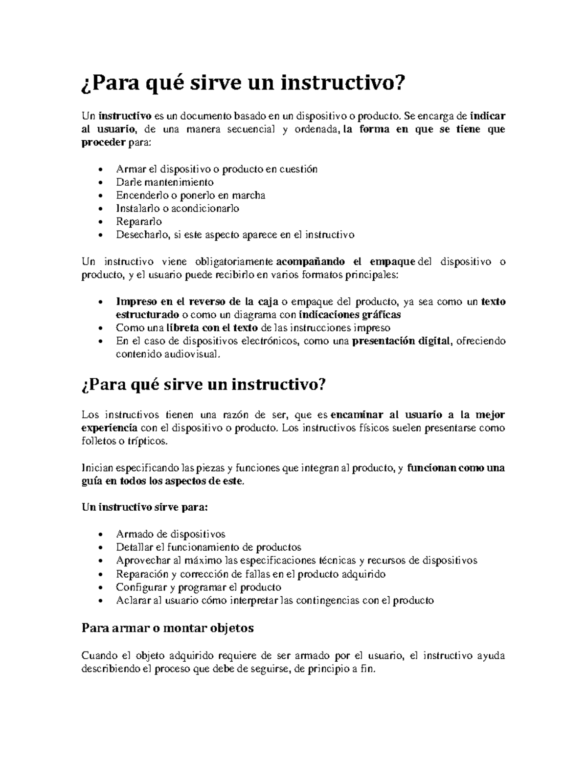 A5d2d6 paraquesirveuninstructivo - ¿Para qué sirve un instructivo? Un ...