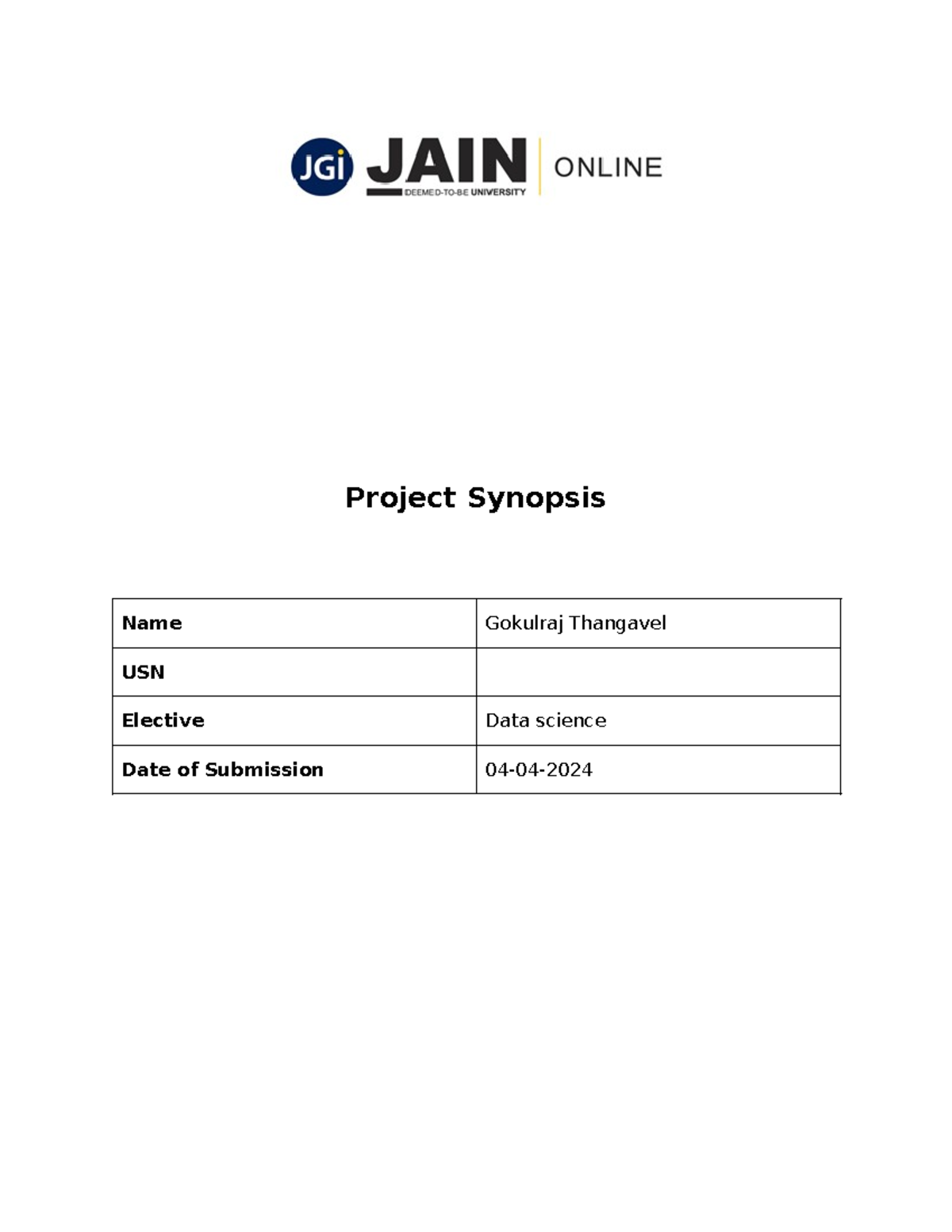 Project+Synopsis+Template+-+DS+and+AI - Project Synopsis Name Gokulraj ...