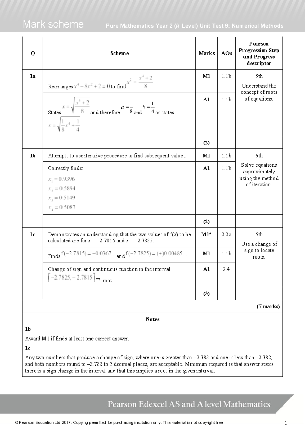Numerical-Methods-2-mark-scheme - Q Scheme Marks AOs Pearson ...