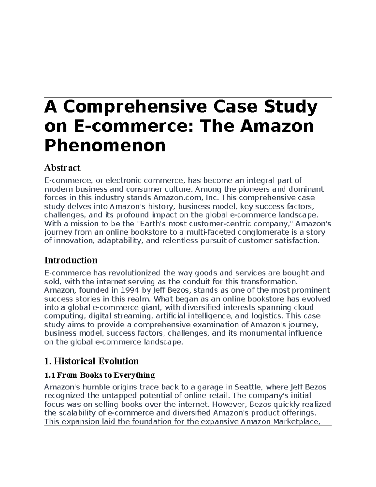 A Comprehensive Case Study on E - A Comprehensive Case Study on E ...
