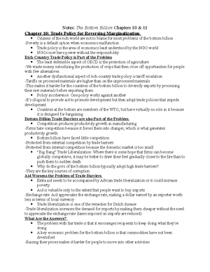 "The Bottom Billion" by Paul Collier: Reading Notes Ch. 1-3 - Notes ...