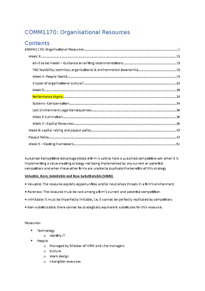 Assessment Guide - ASSESSMENT GUIDE COMM Organisational Resources Term ...