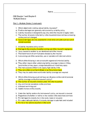 C 81 test answers - C81 practice - C81 General Insurance Essentials ...