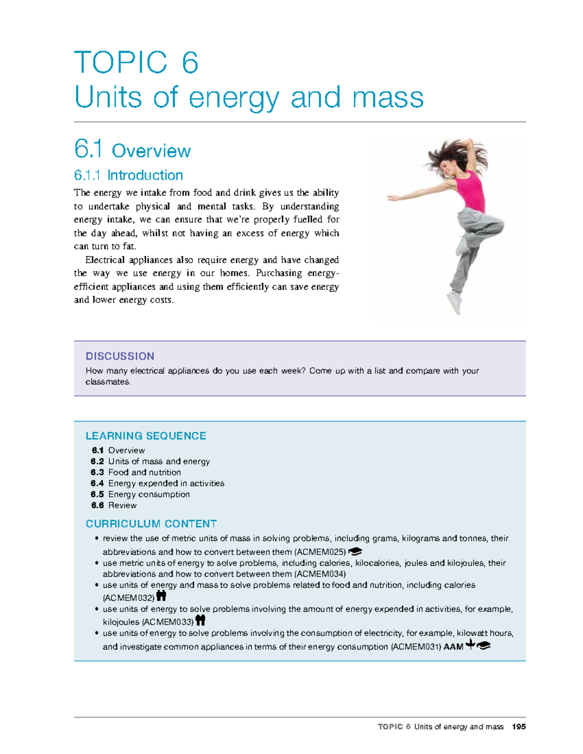 Ch6 Units of Energy & Mass - TOPIC 6 Units of energy and mass 195 TOPIC ...