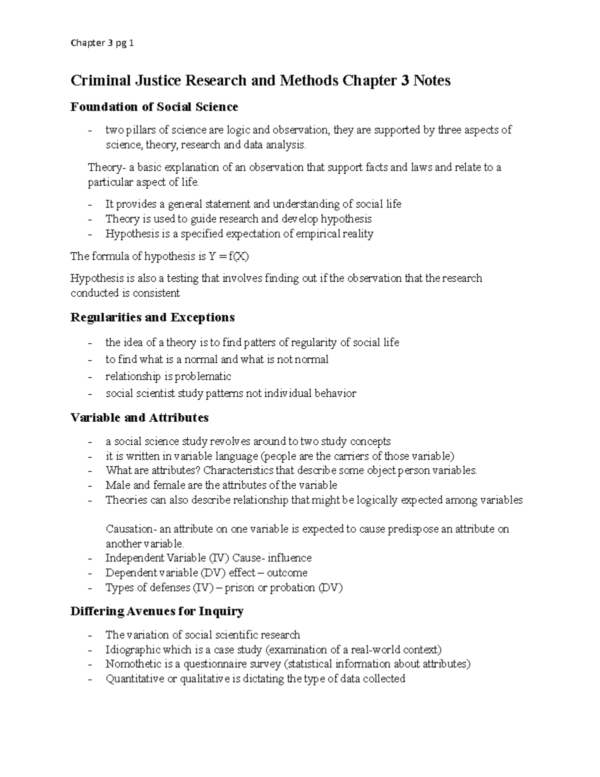 Chapter 3 pg 1 - General issues in research Design - Chapter 3 pg 1 Criminal Justice Research ...