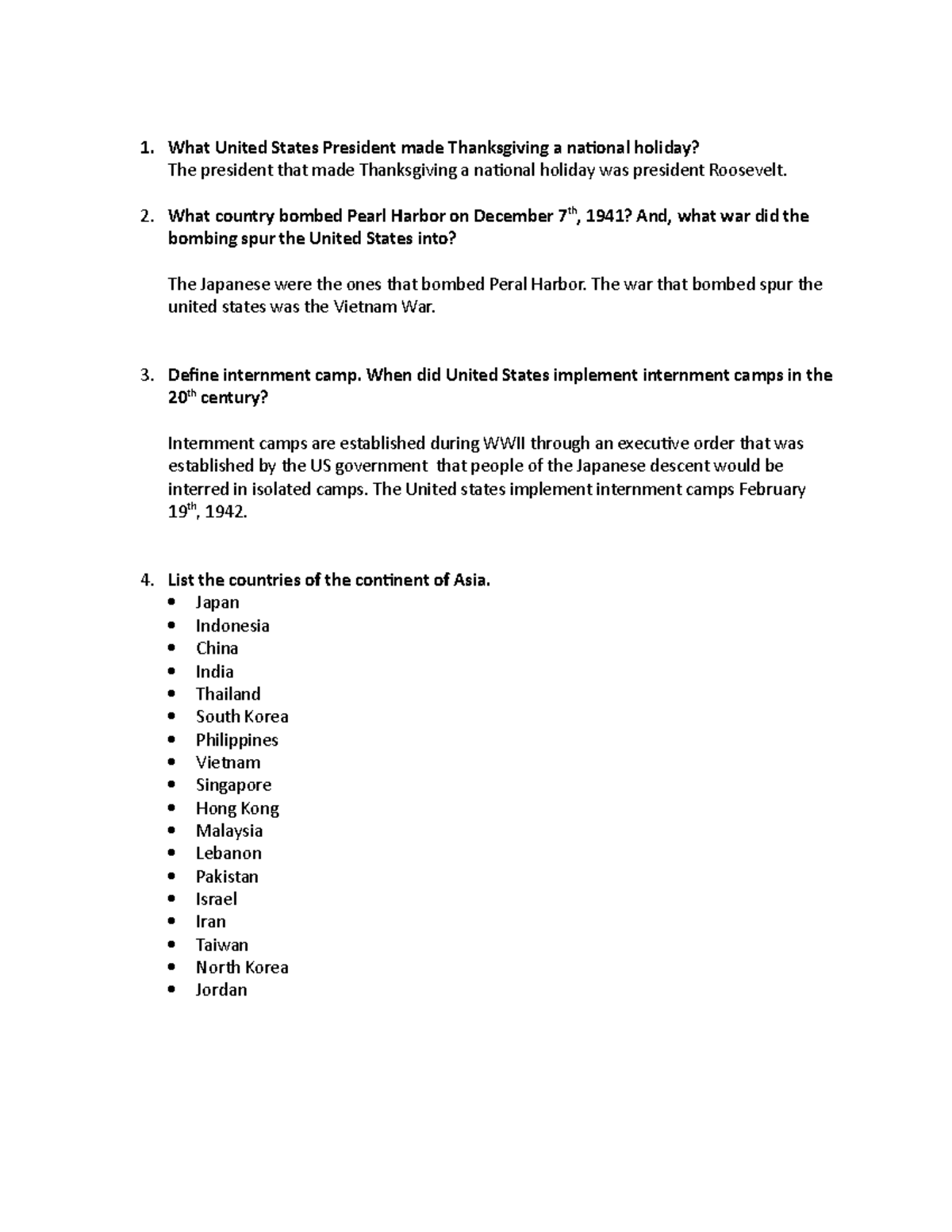 Pre reading questions for essy 3 - What United States President made ...