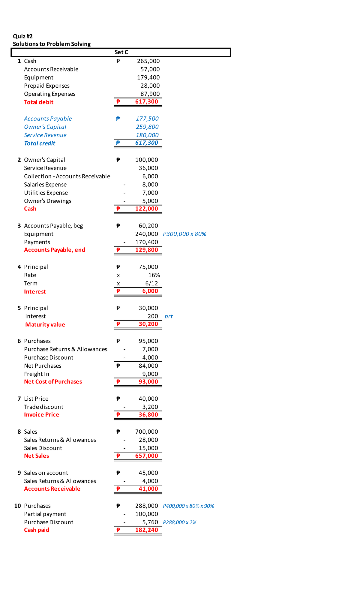 F Dnacct Quiz #2 Solutions to PS Set C - Solutions to Problem Solving 1 ...