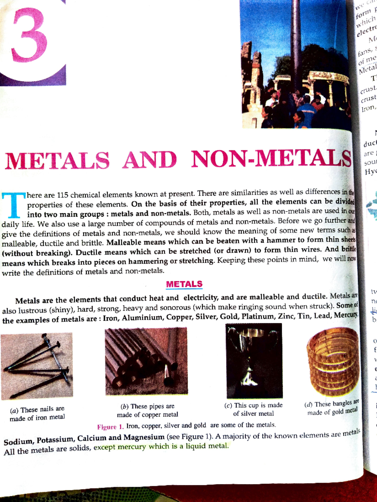 Metal and nonmetal part 01 - Bachlor of science mathematics - Studocu