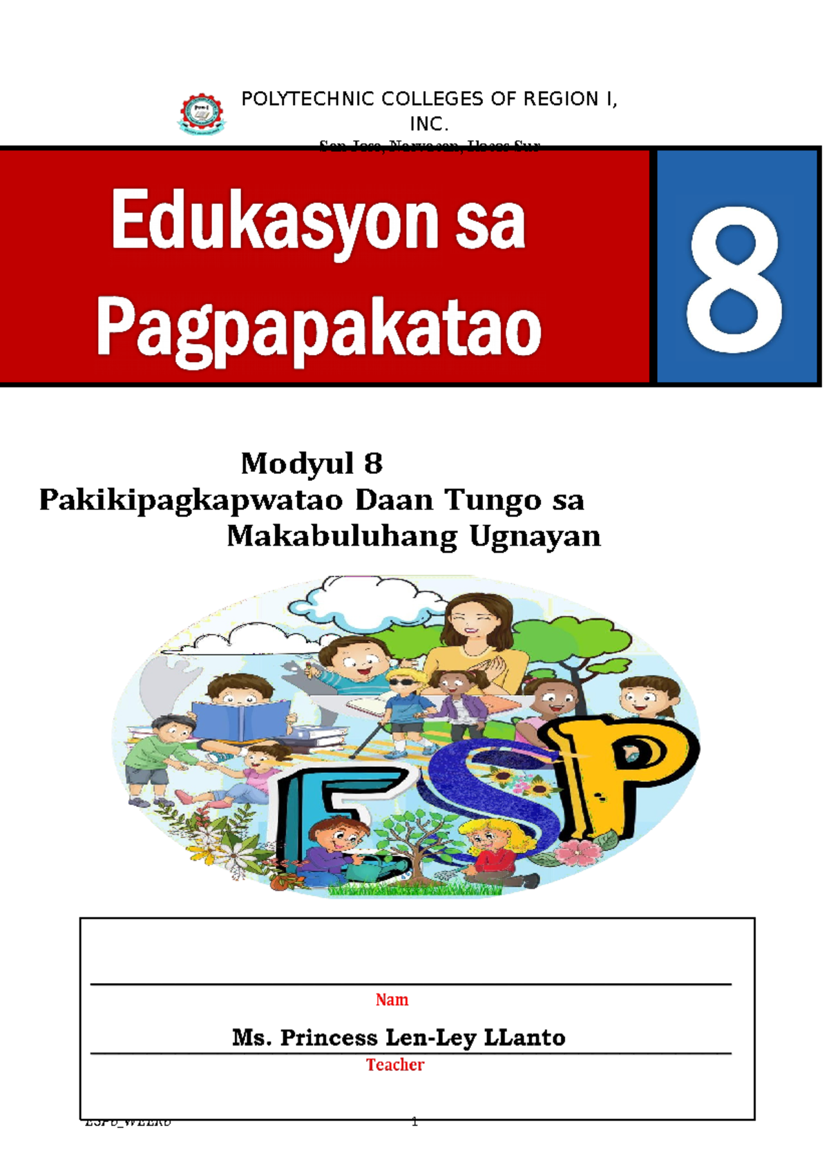 ESP8 WEEK8 - Modules - ESP8_WEEK8 1 POLYTECHNIC COLLEGES OF REGION I ...