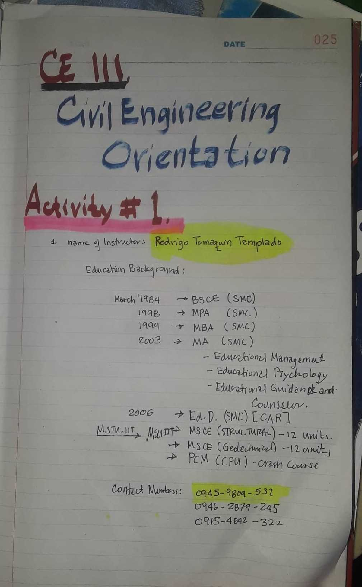 CE111 - Reference - Science in Civil engineering - Studocu