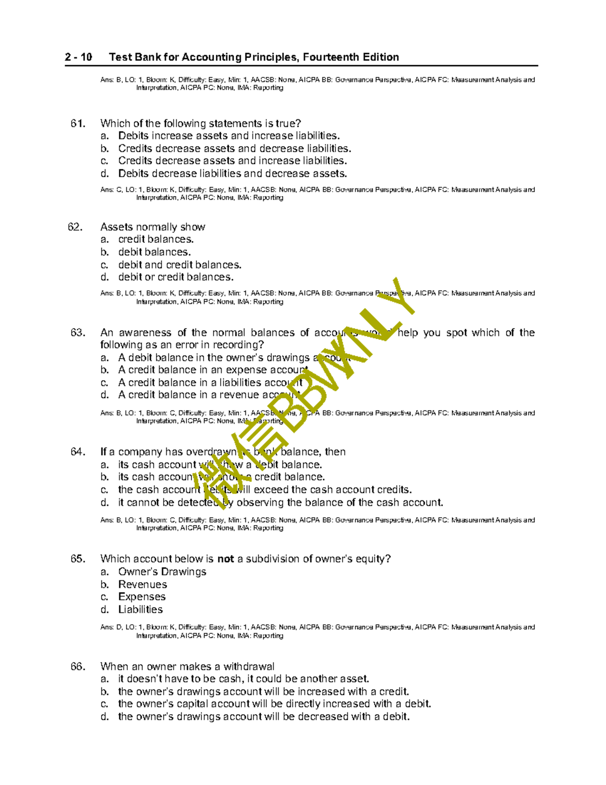 Accounting principles 14th edition by weygandt tb 103 - 2 - 10 Test ...