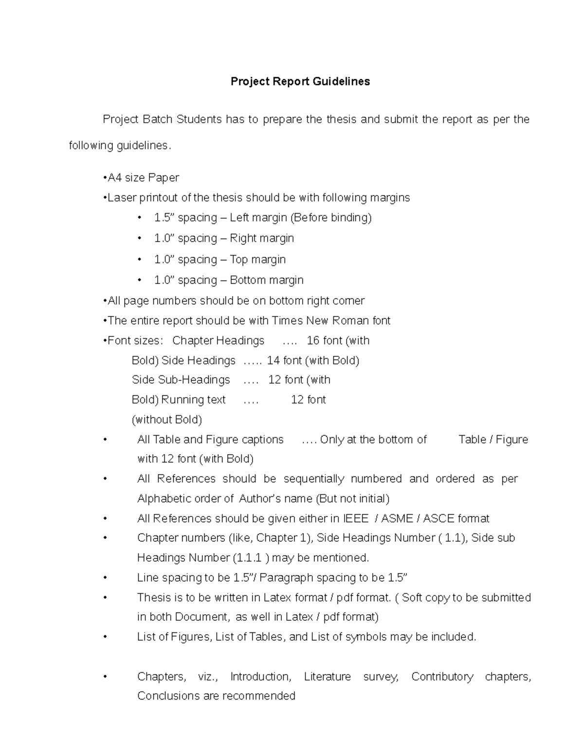 BTech Project Report Guidelines - Project Report Guidelines Project Batch Students has to ...