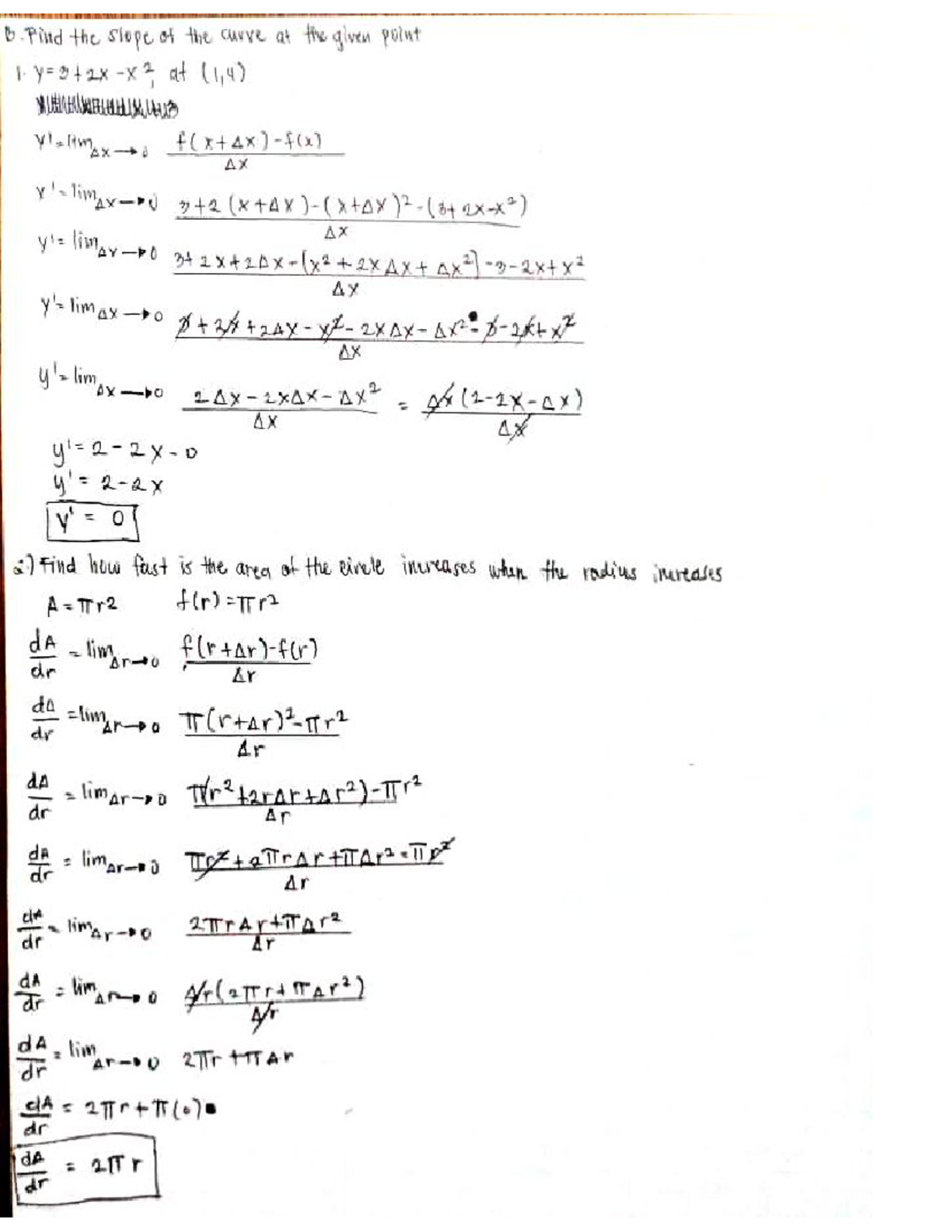 Differential calculus find the slope of the curve - Civil Engineering ...