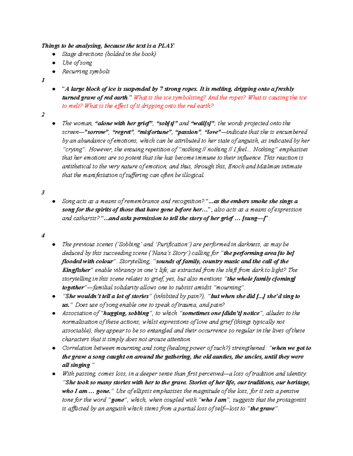 7 Stages of Grieving notes - Things to be analysing, because the text ...