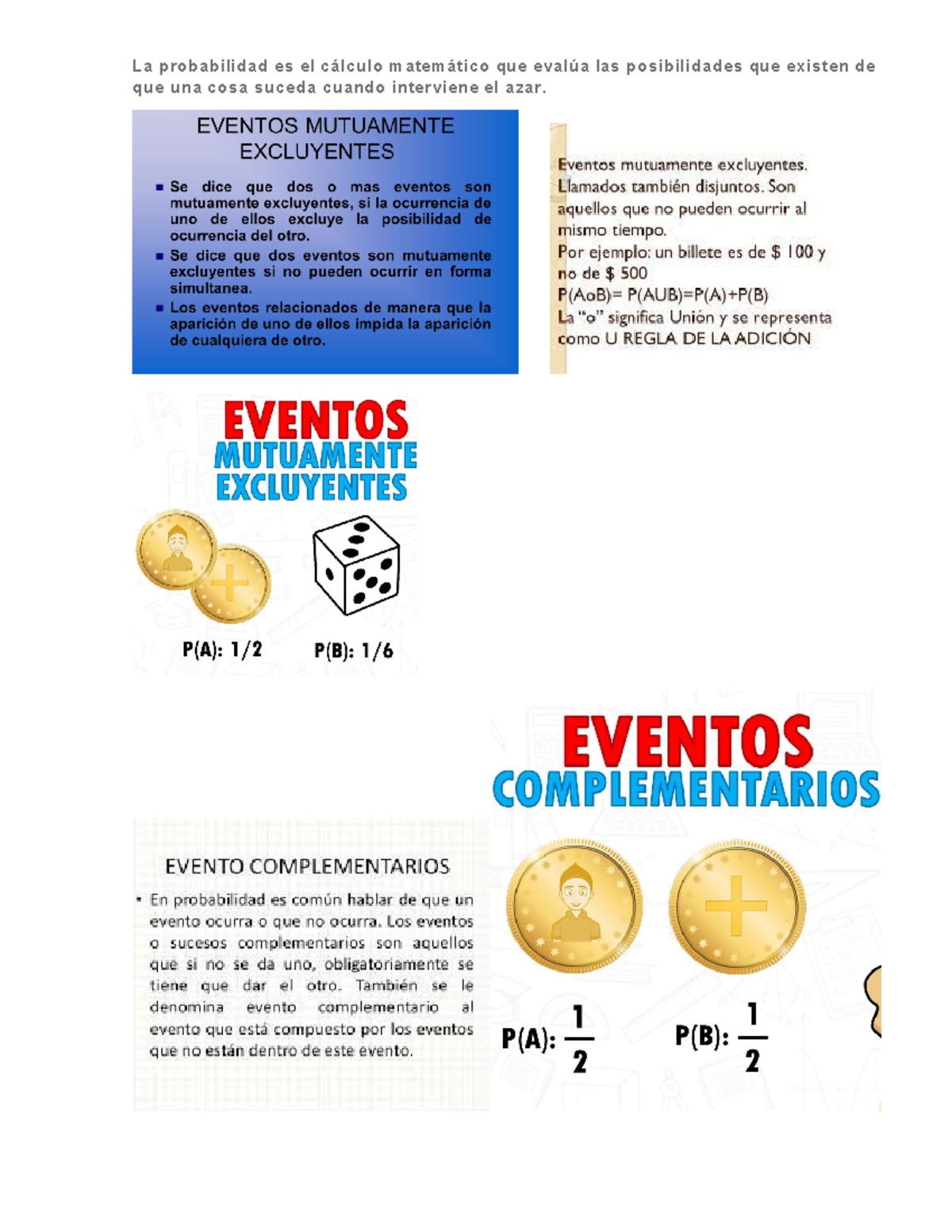 Probabilidad - Eventos que son probables que sucedan - matematicas - La ...