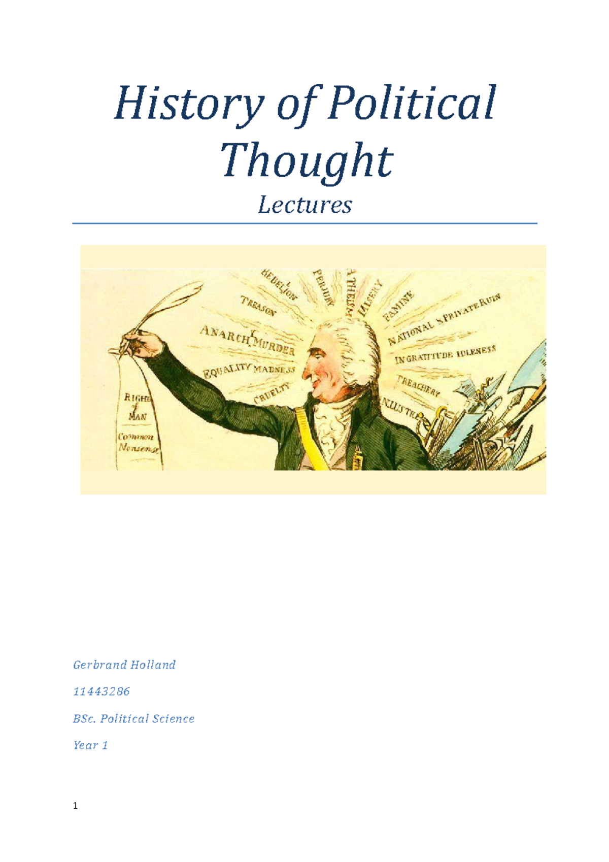 Summary History Of Political Thought (HOPT) - History of Political ...