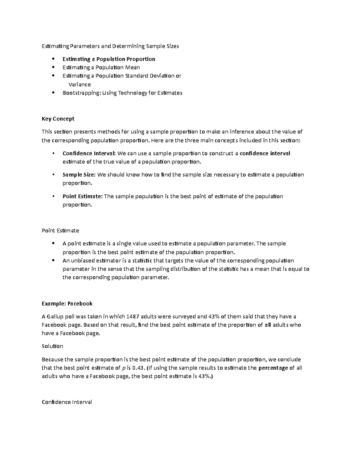 Lecture Notes 7 - Estimating Parameters and Determining Sample Sizes ...