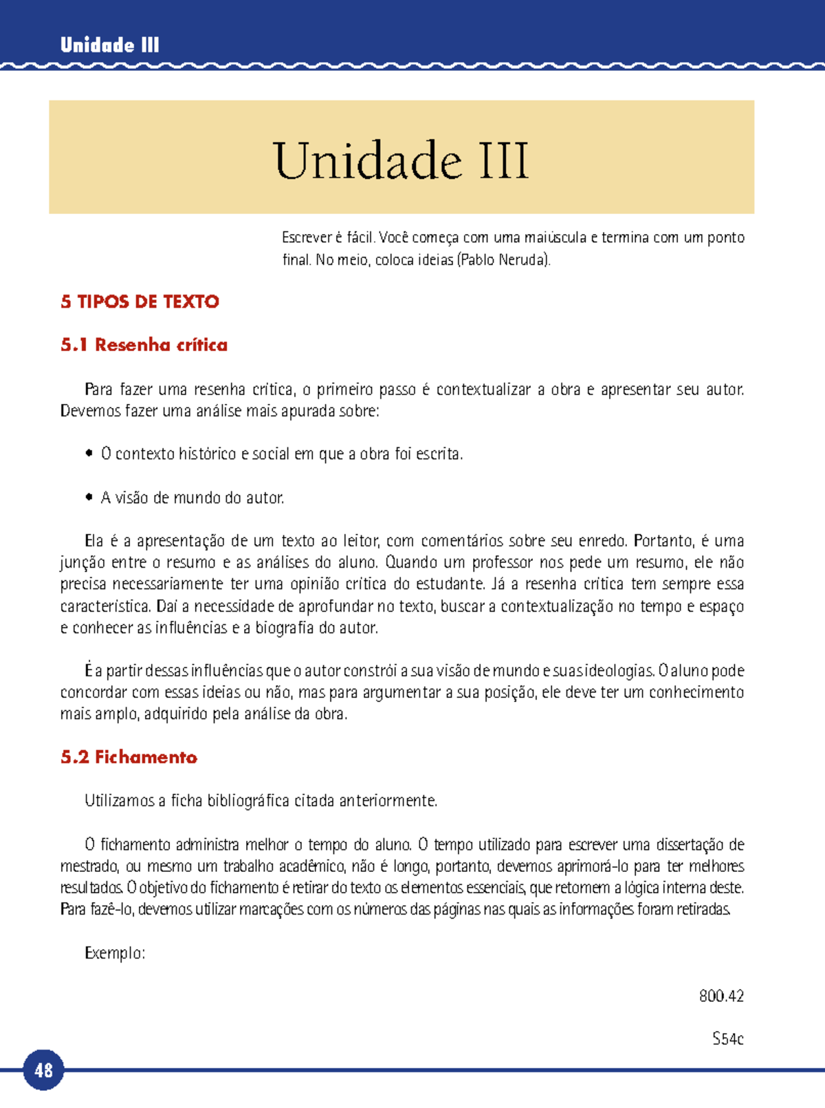 Livro-Texto – Unidade III - Unidade III Unidade III Escrever é fácil ...