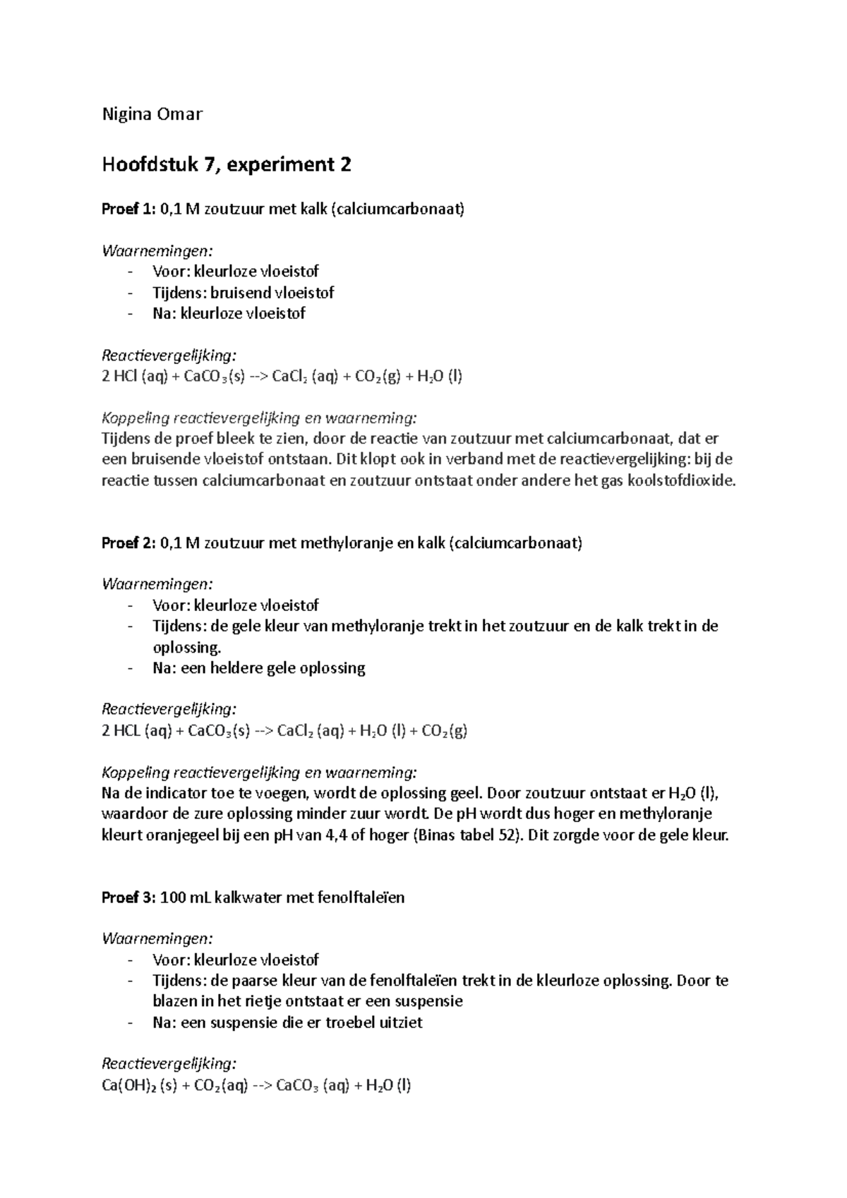 Scheikunde PO - Goed verslag waarmee je weet hoe je moet beginnen! Ook ...