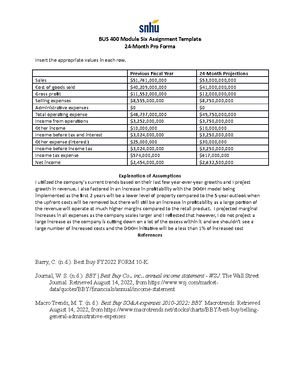 6-3 Assignment- 24-month Pro Format - BUS 400 Module Six Assignment ...