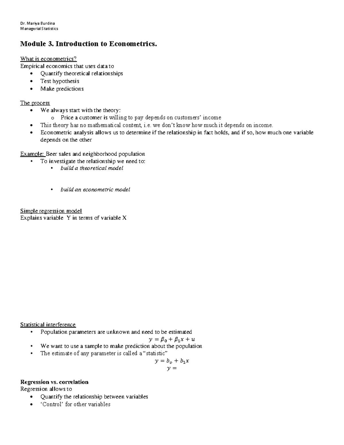 Module 3. Notes - The document attached is on the subject of Managerial ...